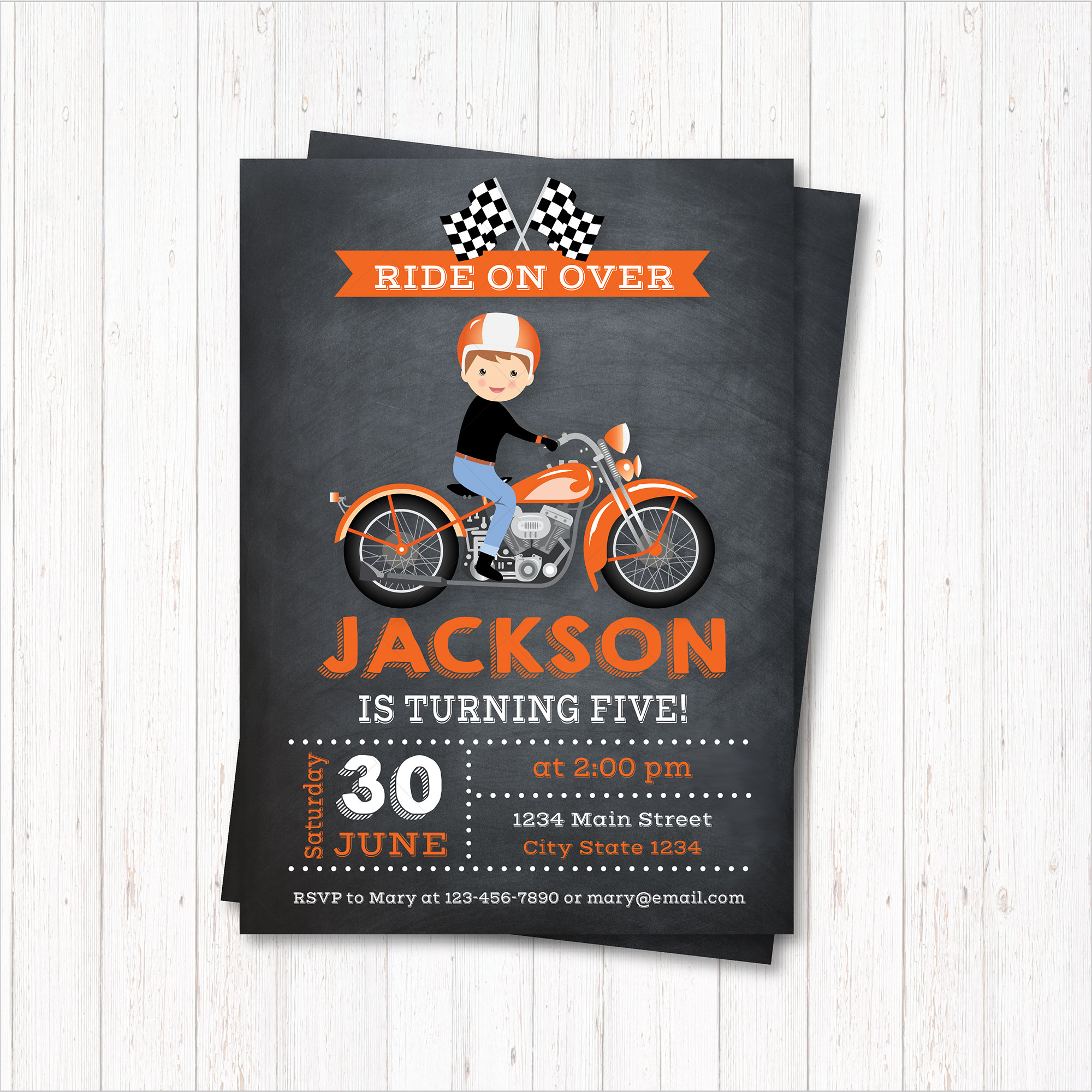 Editable Motorcycle Birthday Invitation Motorcycle Party - Etsy