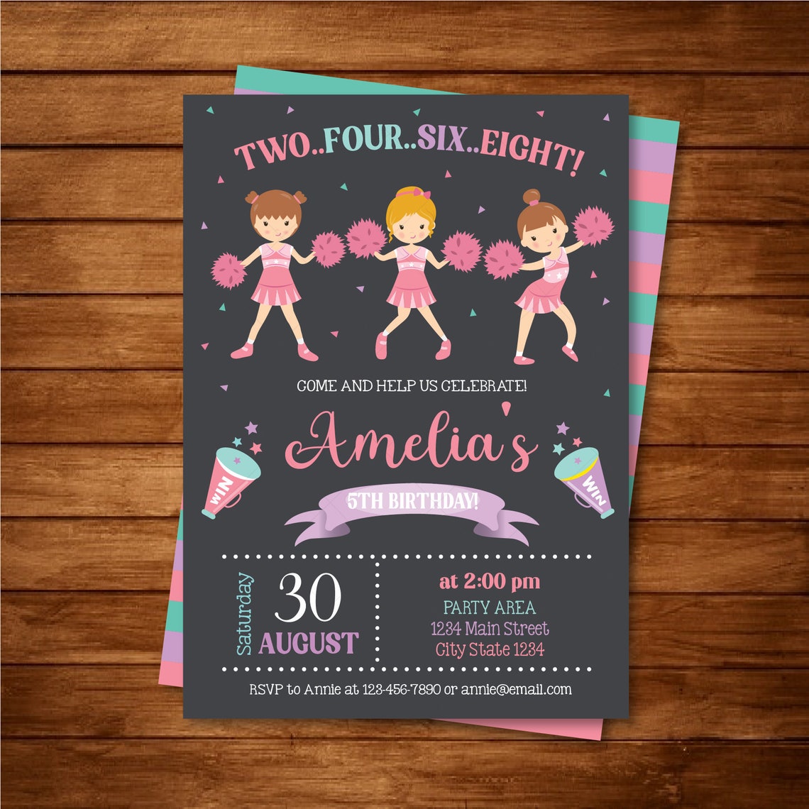 Editable, Cheerleaders Invitation, Cheerleaders Invite, Cheerleader ...