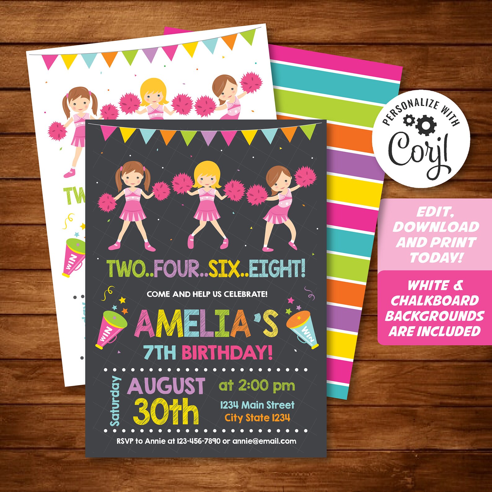 Editable Cheerleaders Invitation Cheerleaders Invite - Etsy