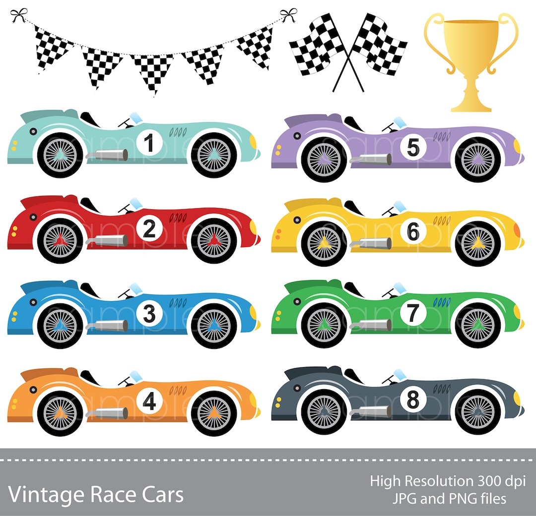Vintage Race Car Clipart