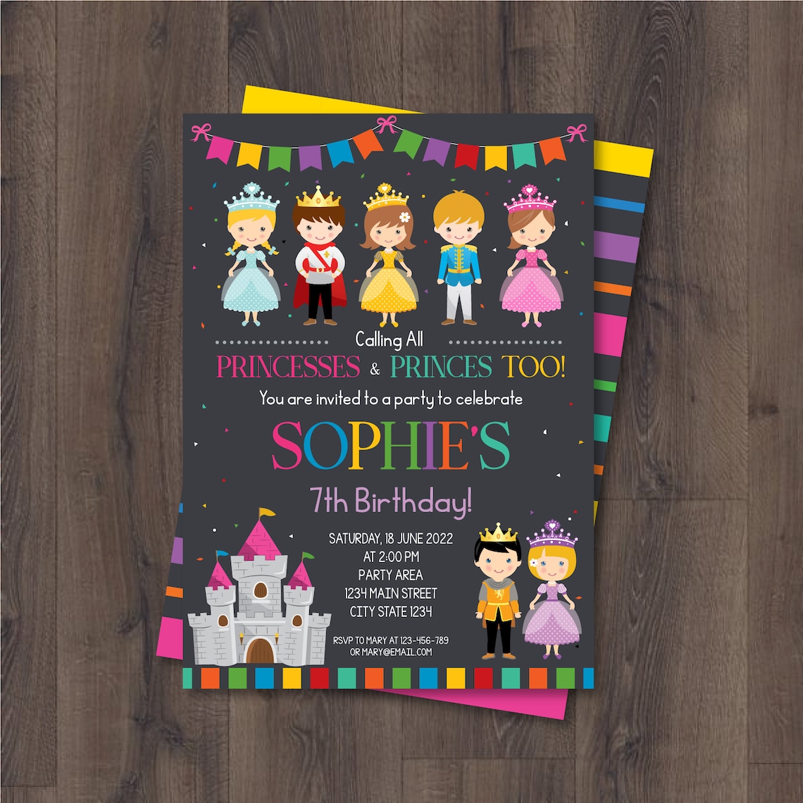 Editable, Princes and Princesses Birthday Invitation, Twins Birthday ...