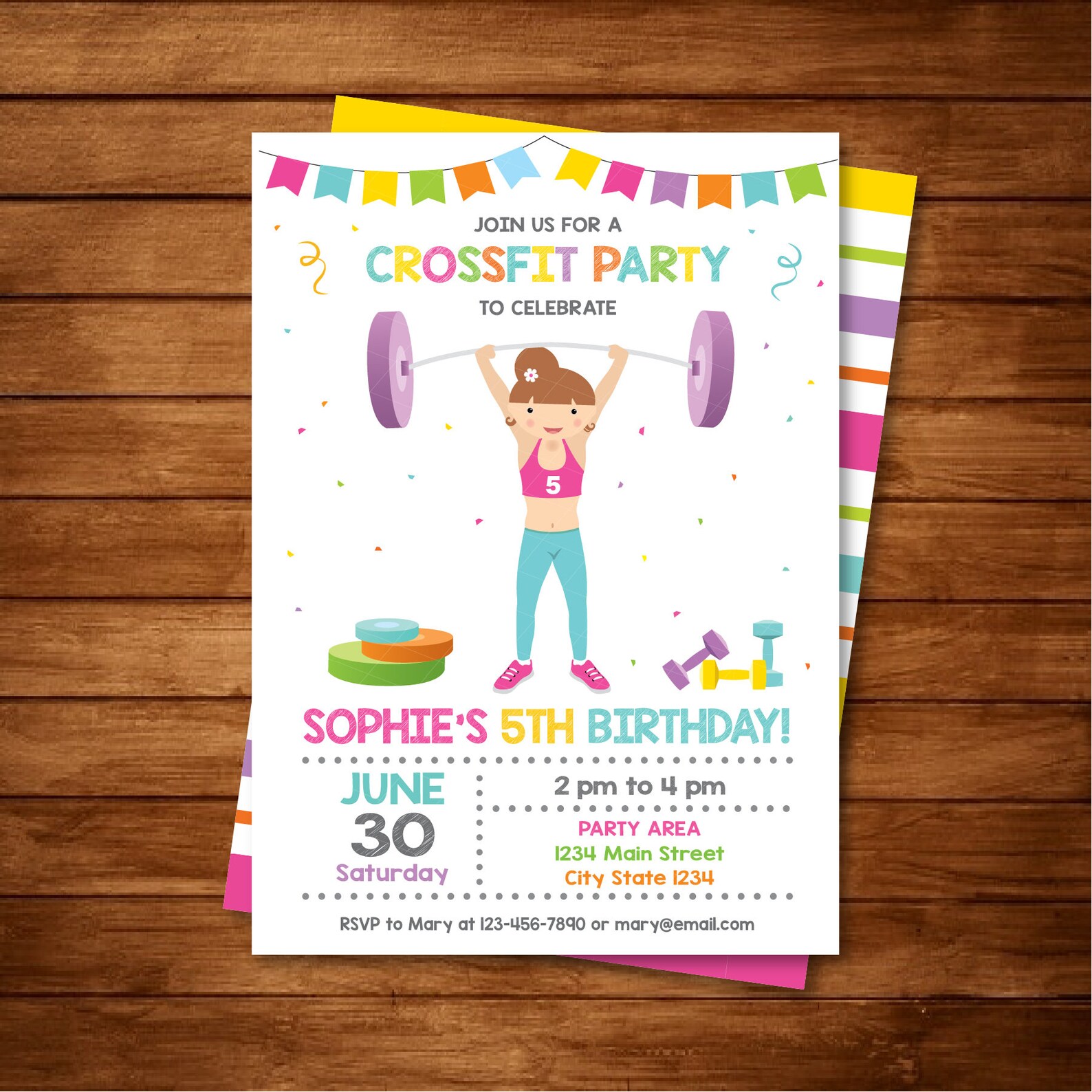 EDITABLE, Crossfit Birthday Invitation, Fitness Birthday Party, Girls ...