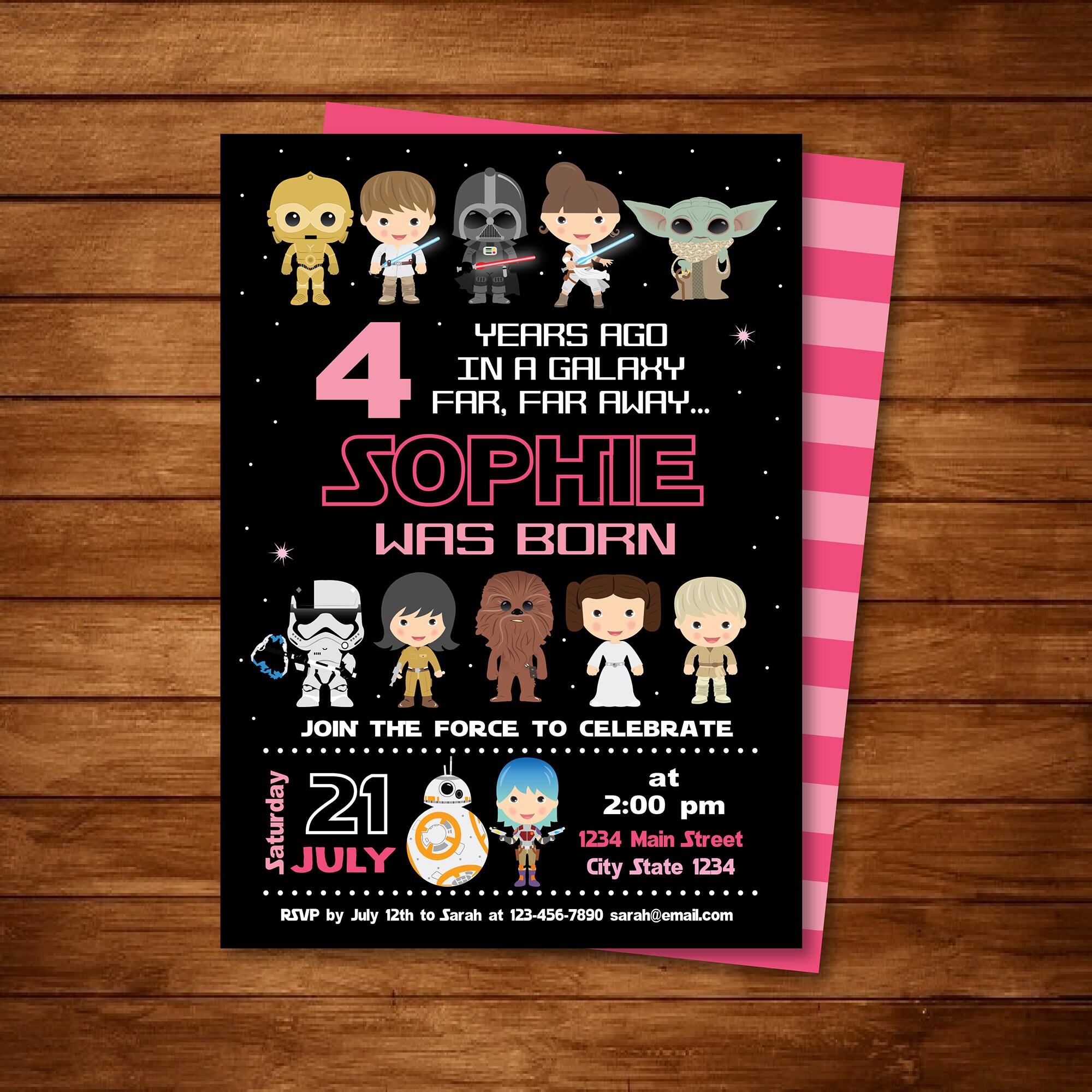 Editable Star Wars Birthday Invitation Star Wars Party Jedi - Etsy