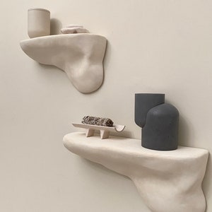 Organic Plaster Shelf | SET of TWO | Plaster Floating Shelves | Custom ...