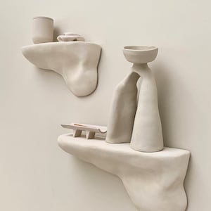 Organic Plaster Shelf | SIZE M | Plaster Floating Shelves | Custom ...