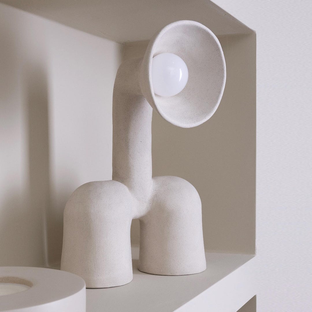 EET LAMP | Contemporary Ceramic Lighting | Curved Decor | Organic Shape ...
