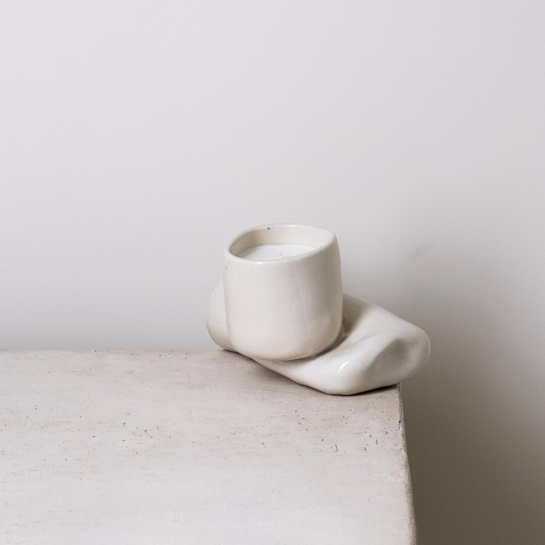 Sculpture CANDLE NO. 1 GEO | Contemporary Ceramic | Curved Decor ...