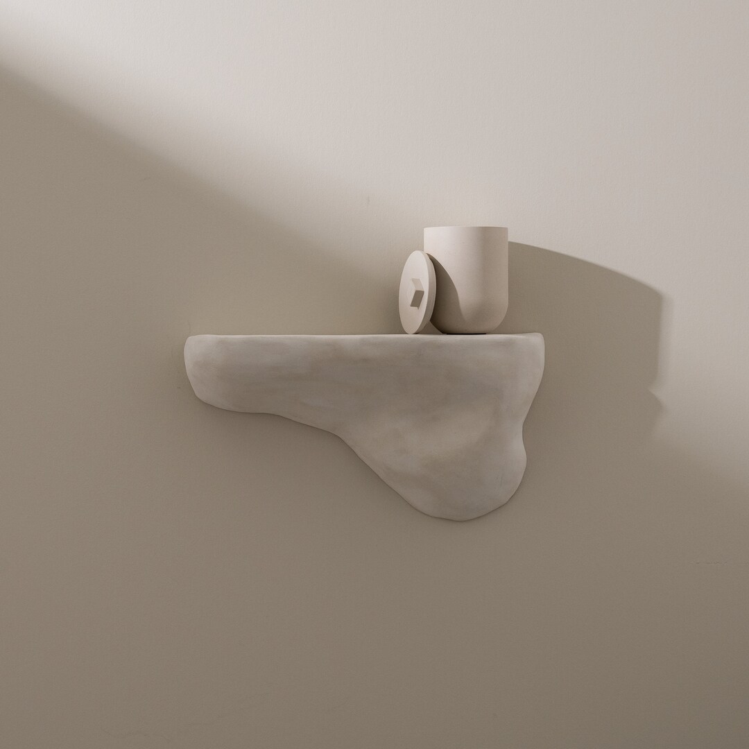 Organic Plaster Shelf | SIZE M | Plaster Floating Shelves | Custom ...