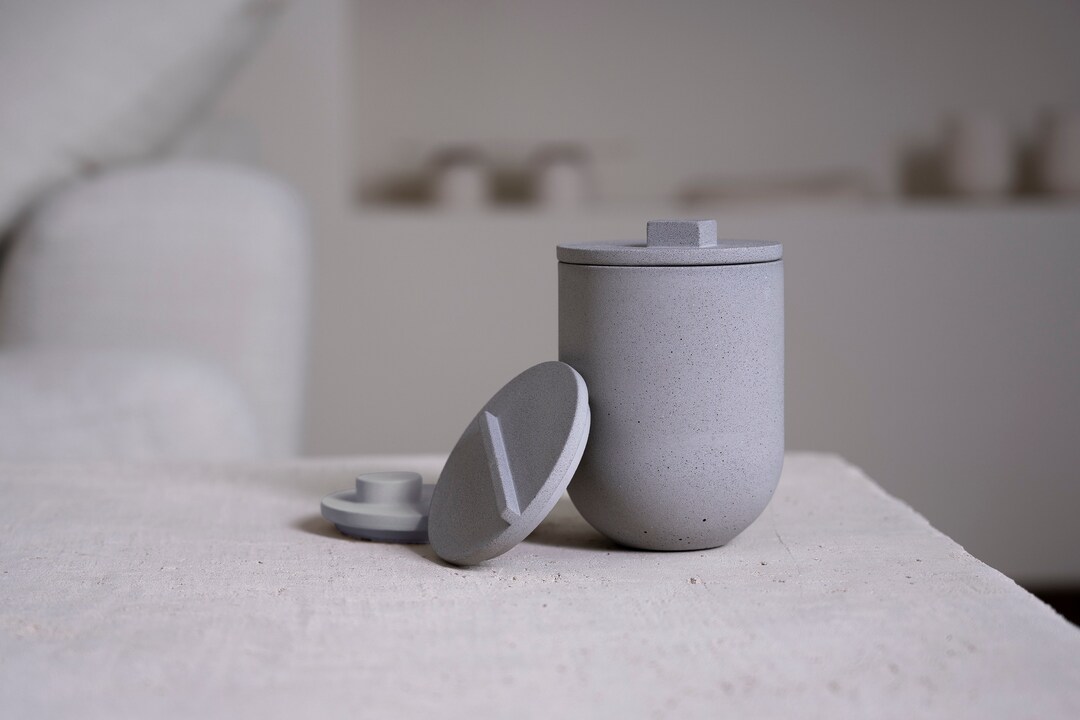 TAPA Gray Organic Concrete Candle | Organic Essential Oils | 3 Lids ...