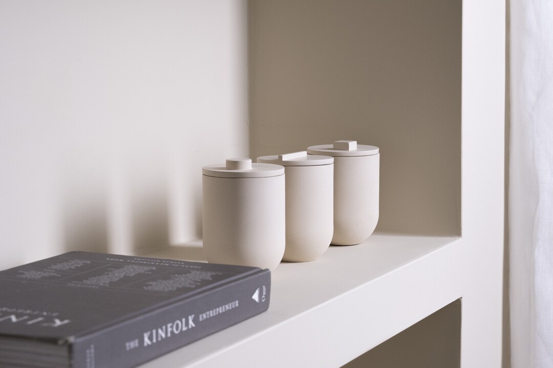 TAPA Cream Organic Concrete Candle | Organic Essential Oils | 3 Lids ...