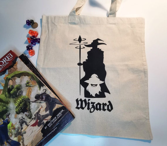 Wizard Class Tote Bag Dungeons and Dragons RPG Reusable | Etsy