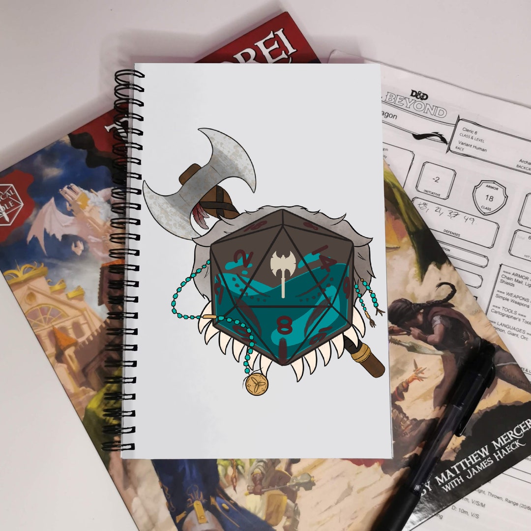 Barbarian D20 Lined Notebook for Dungeons and Dragons - Etsy