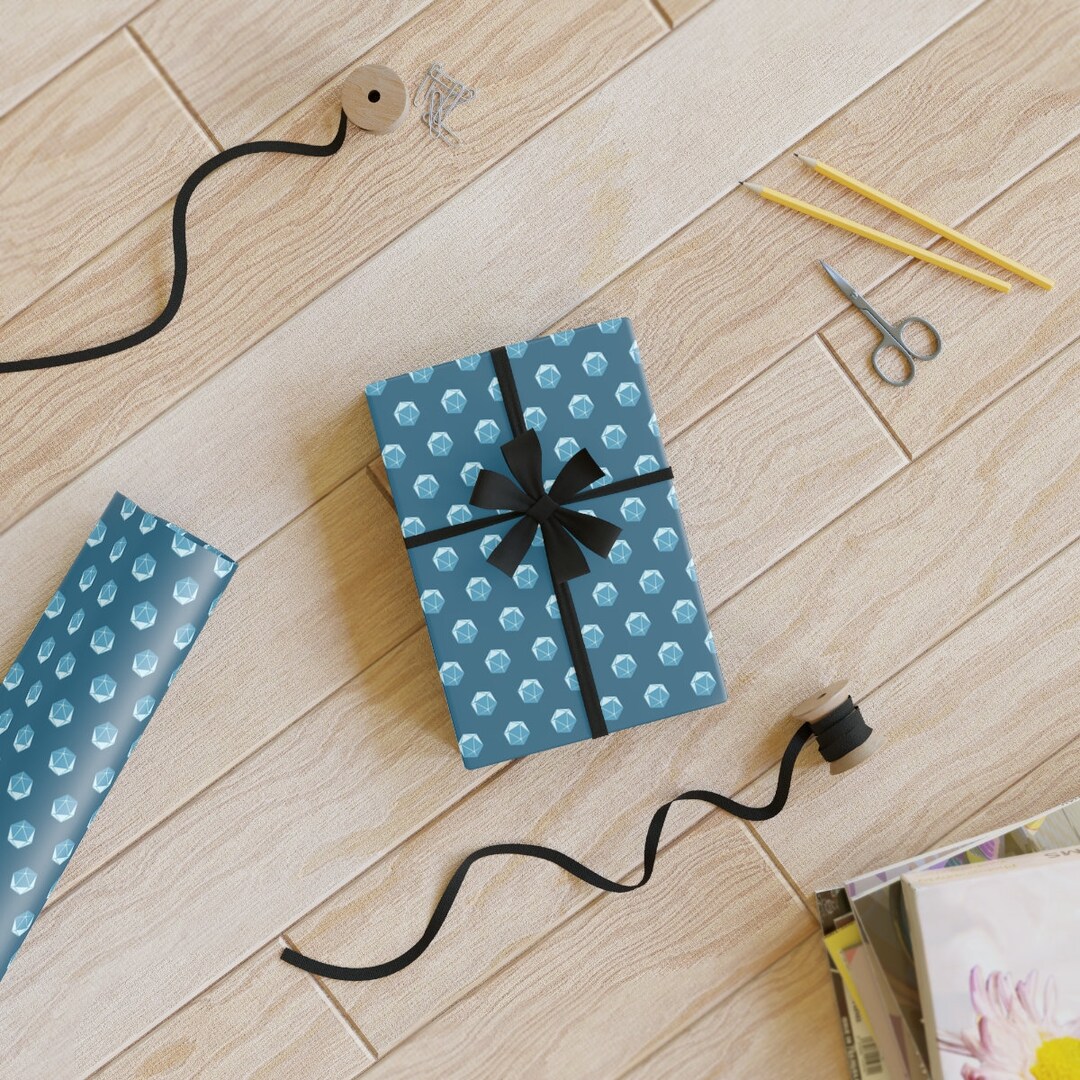 D20 Dice Gift Wrap Dnd Wrapping Paper, Nerdy Birthday Paper, Gift ...