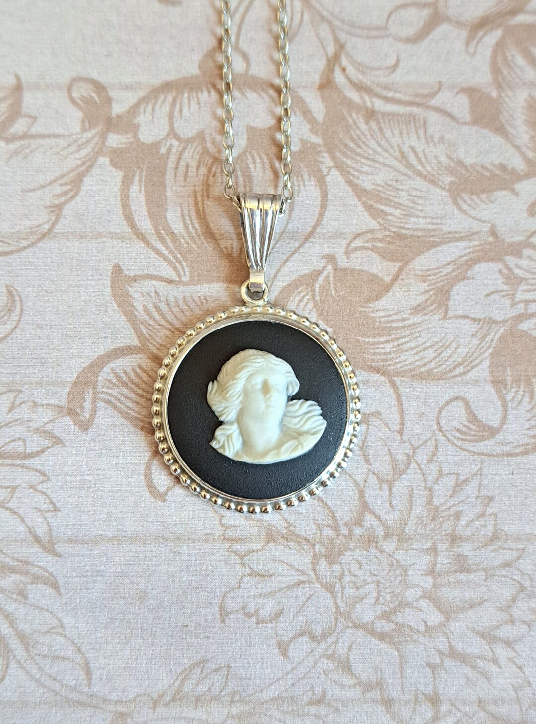 Vintage Wedgwood Black Jasperware Cameo Pendant Classical Muse, 1748 ...