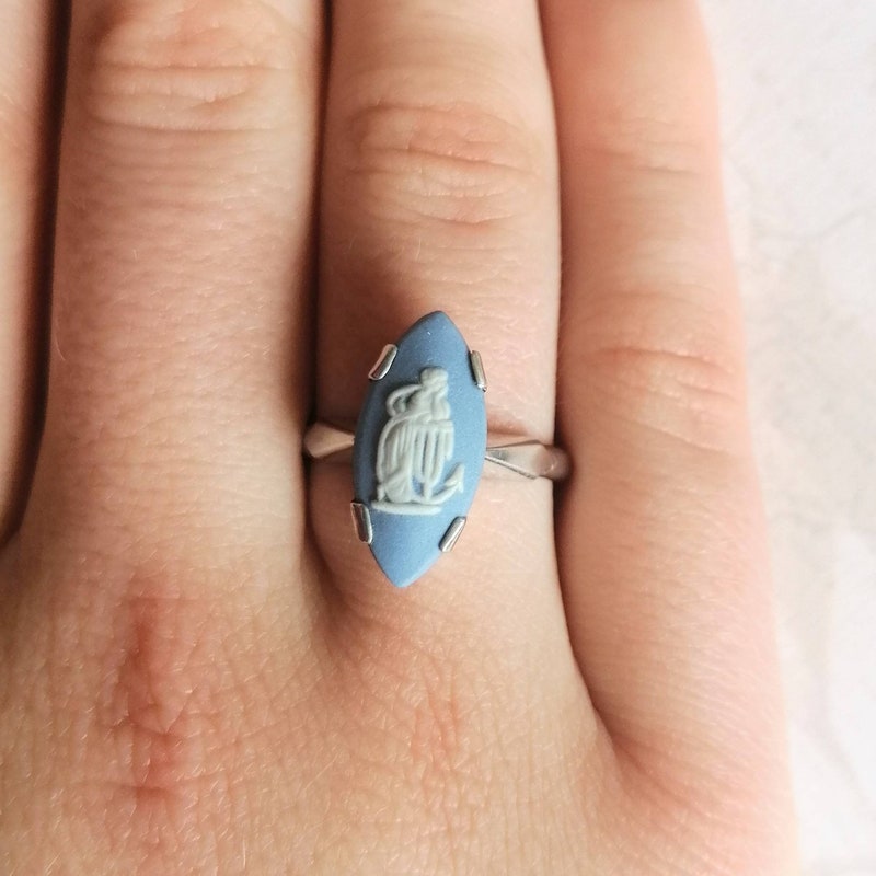 Navette Sterling Ring - Etsy UK