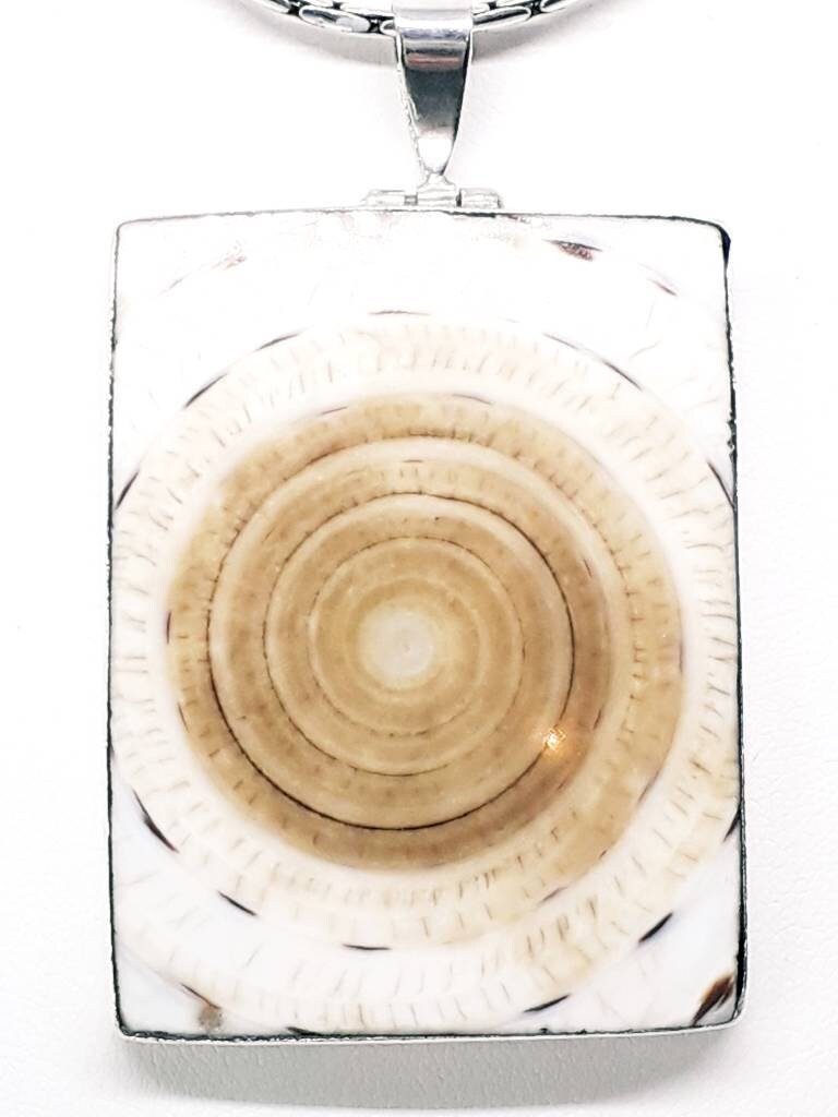 Vintage Sterling Silver Spiral Shell XL Pendant Necklace - Etsy