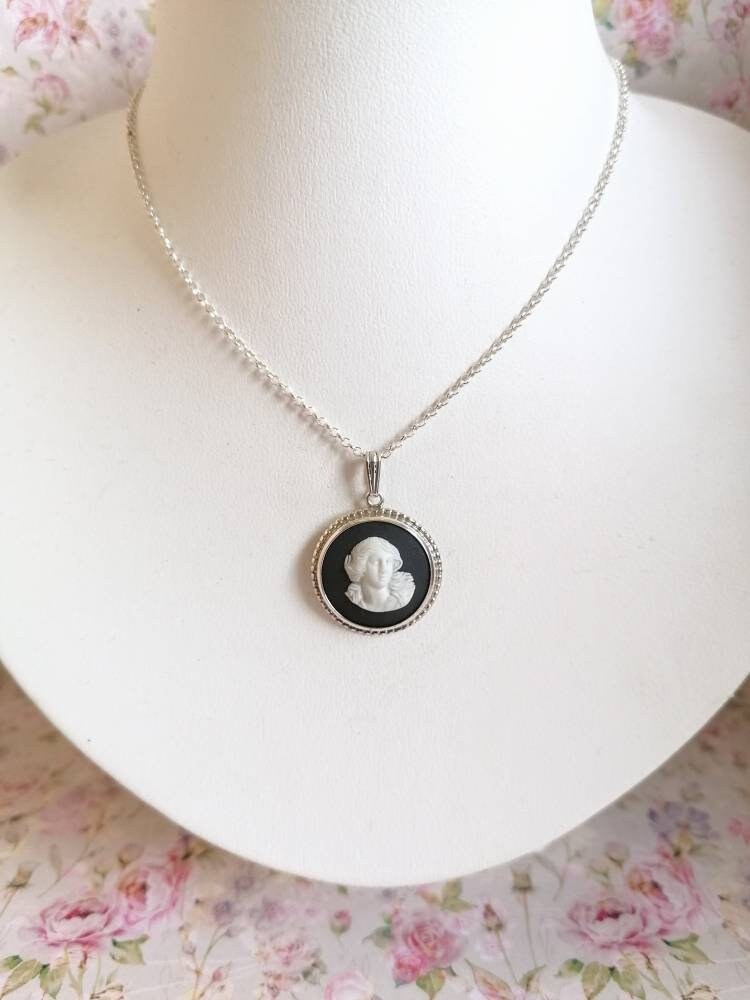 Vintage Wedgwood Black Jasperware Cameo Pendant Classical - Etsy