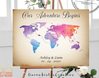 Guest Book Map Signage - Etsy