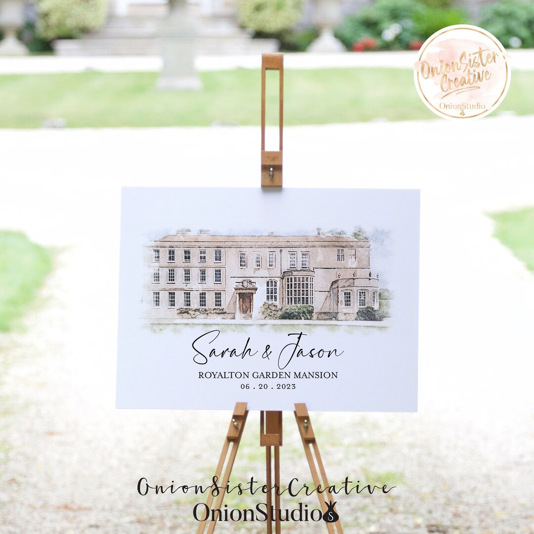 Wedding Venue Welcome Signs, Wedding Guest Book Alternative, Watercolor ...