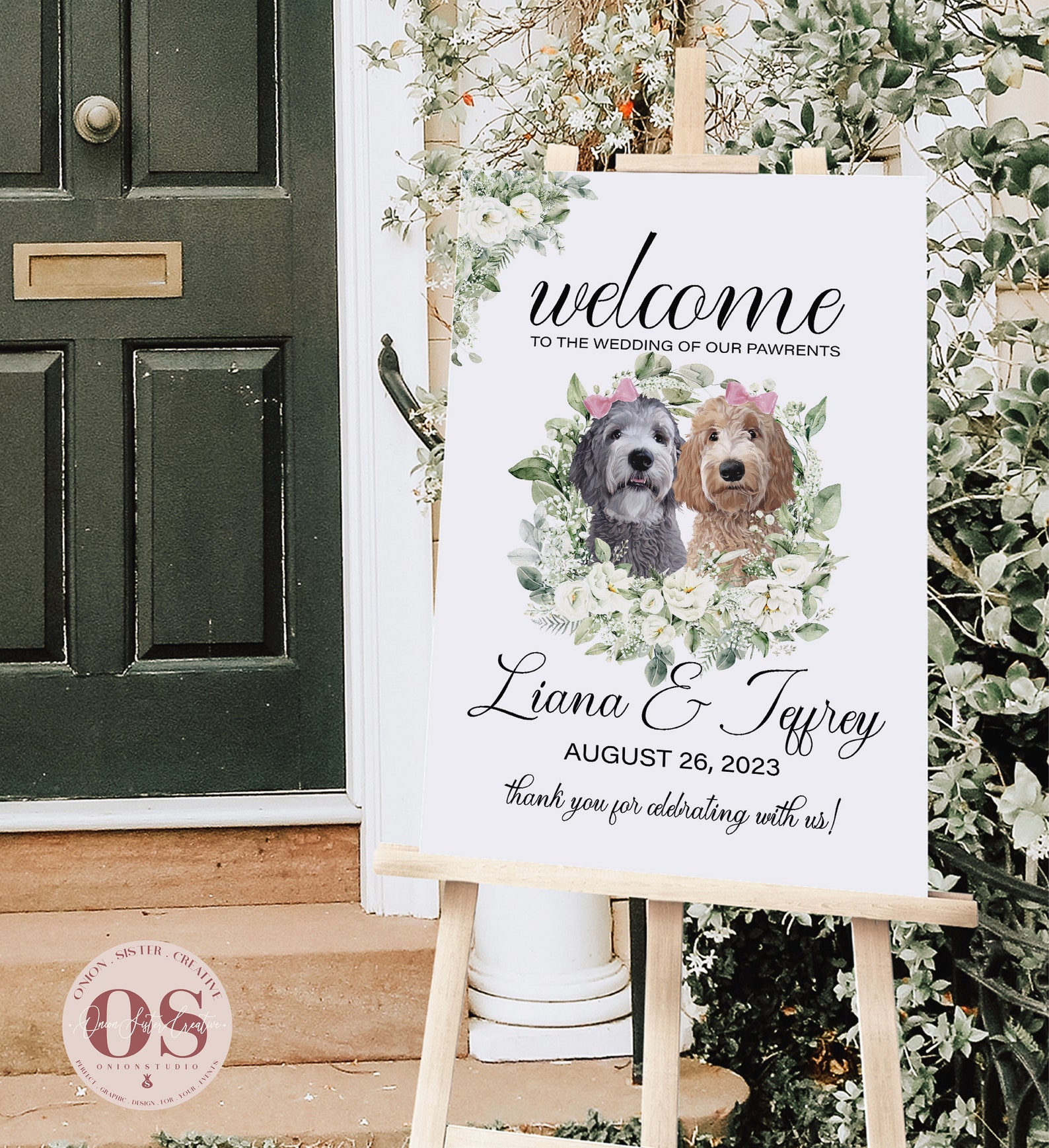 Custom Wedding Welcome Sign Pet, Welcome Wedding Sign Dogs, Boho ...
