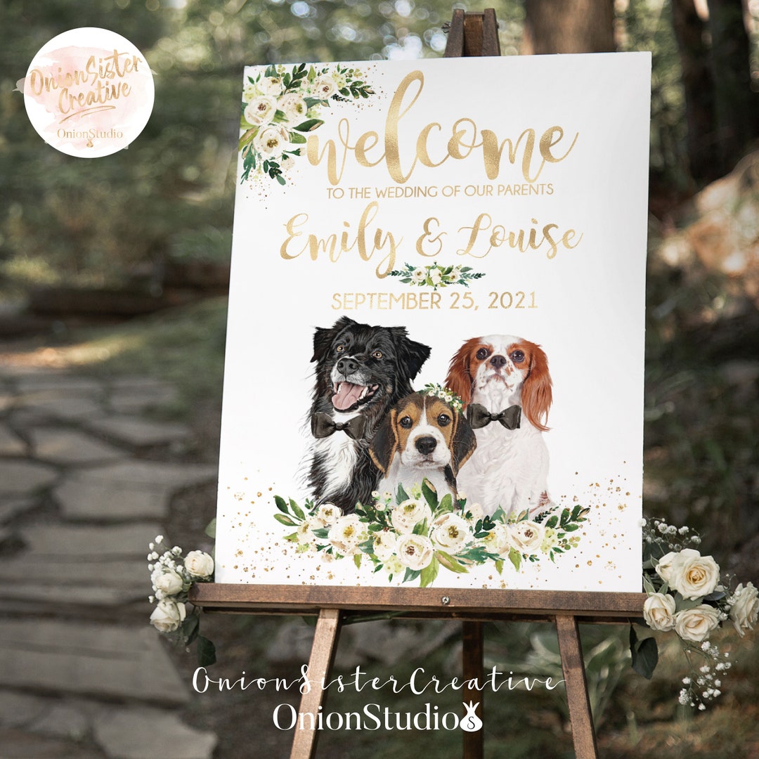 Custom Wedding Welcome Sign Pet, Welcome Wedding Sign Dogs, Boho ...