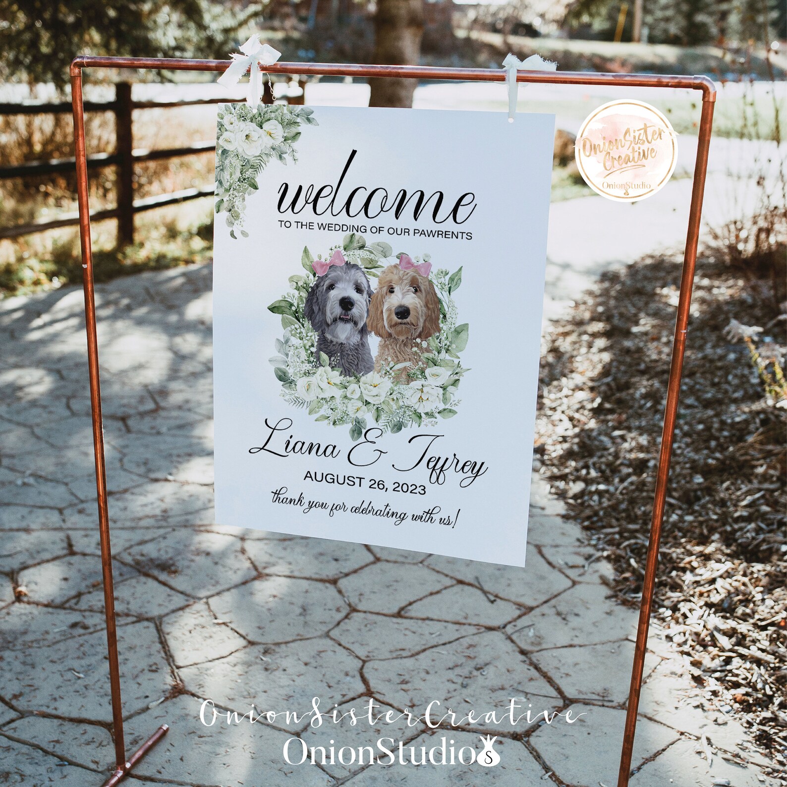 Custom Wedding Welcome Sign Pet, Welcome Wedding Sign Dogs, Boho ...
