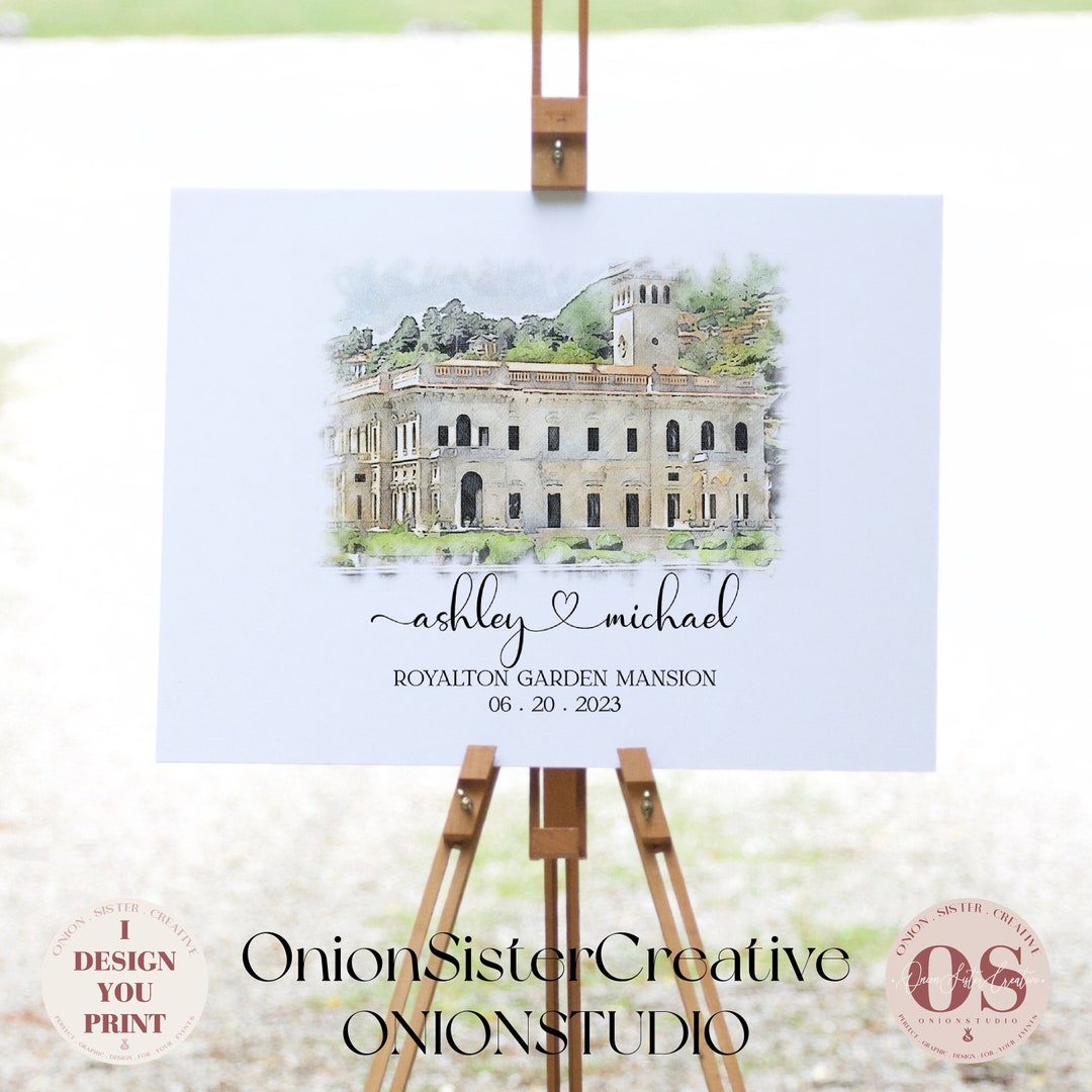 Wedding Venue Welcome Signs, Wedding Guest Book Alternative, Watercolor ...