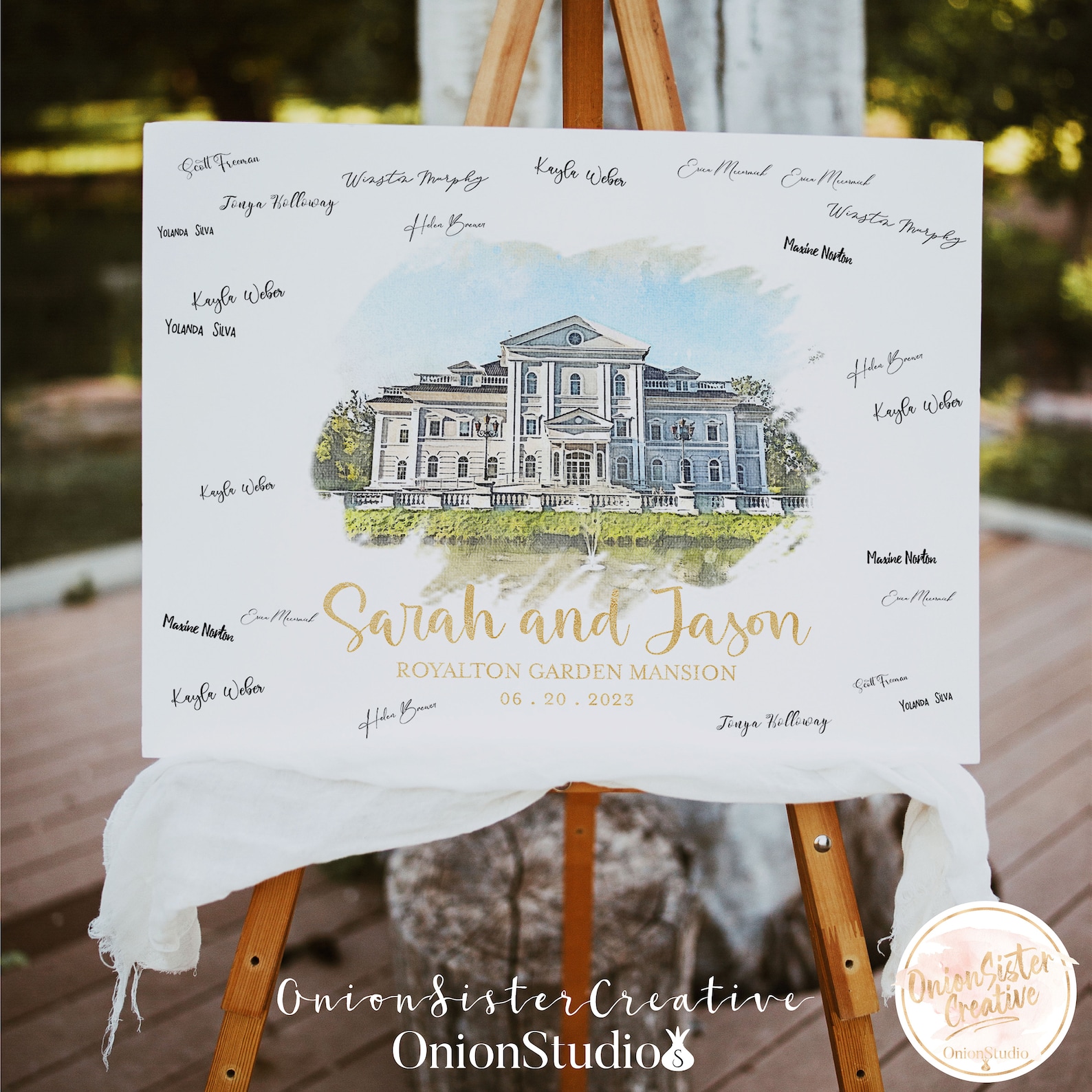 Wedding Venue Welcome Signs, Wedding Guest Book Alternative, Watercolor ...