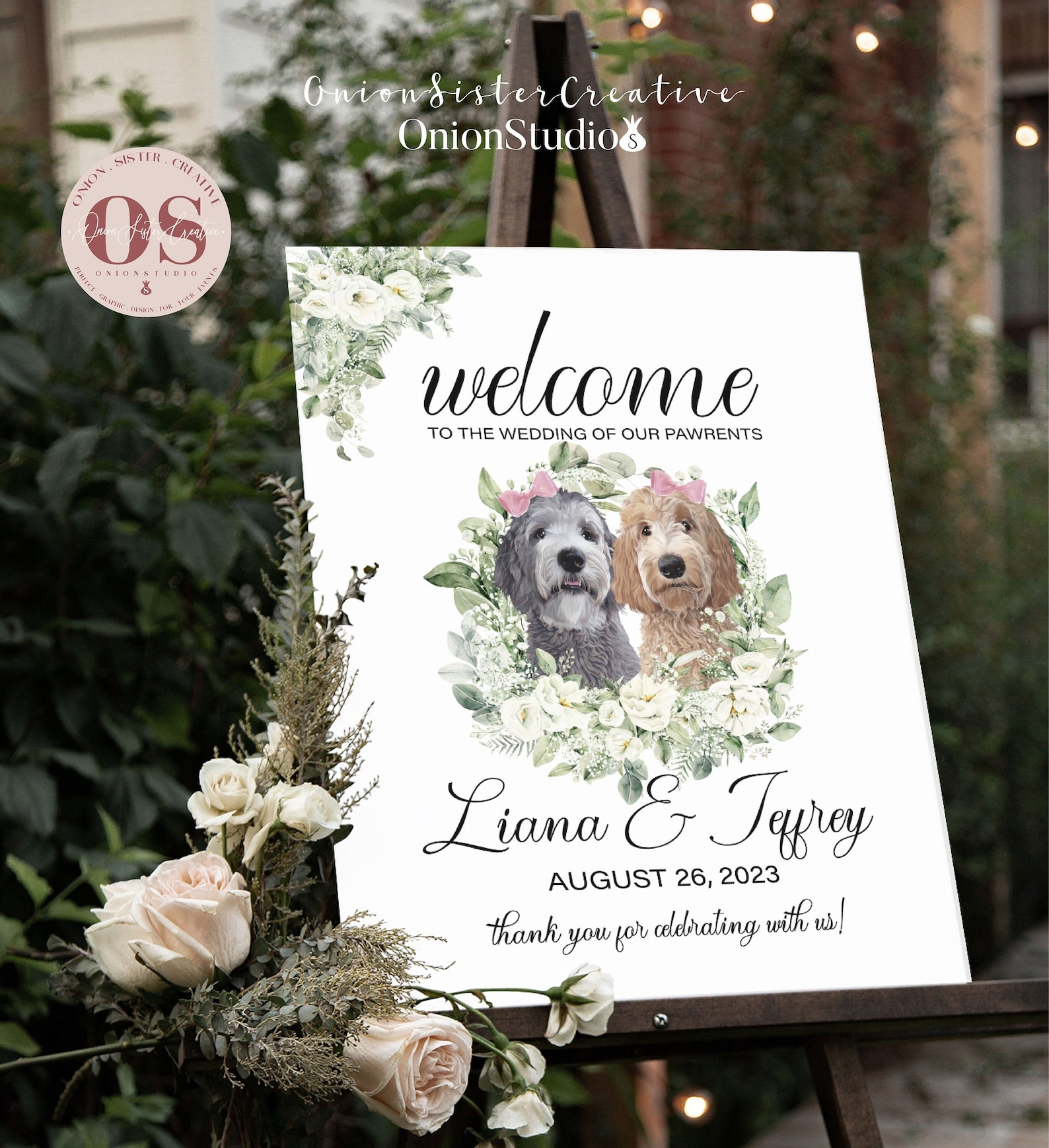 Custom Wedding Welcome Sign Pet, Welcome Wedding Sign Dogs, Boho ...
