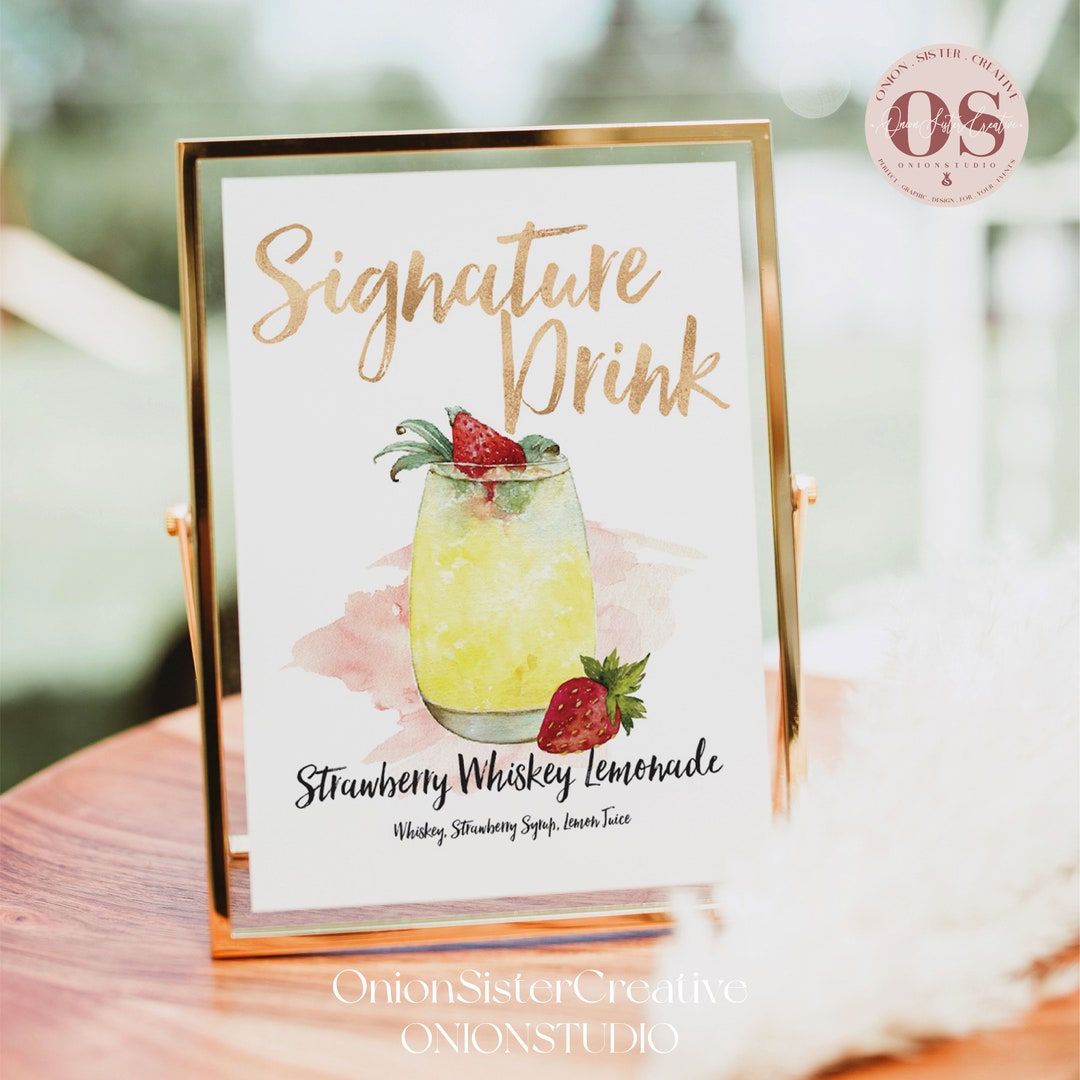 COCKTAIL SIGN, Custom DRINK Sign, Wedding Drinks Sign, Digital ...