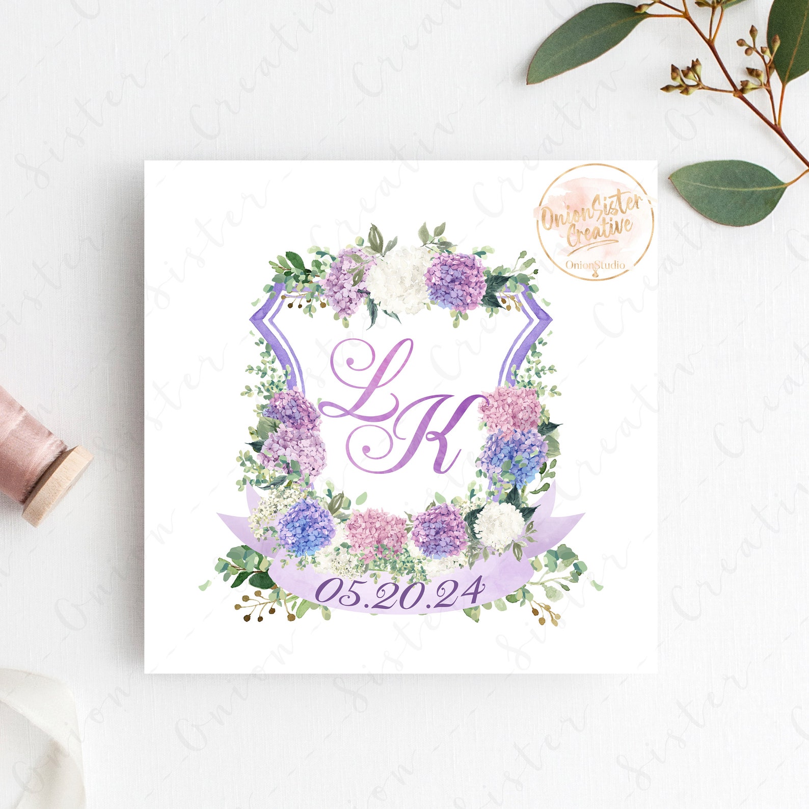 Custom Wedding Crest Logo Wedding Watercolor Crest Monogram - Etsy