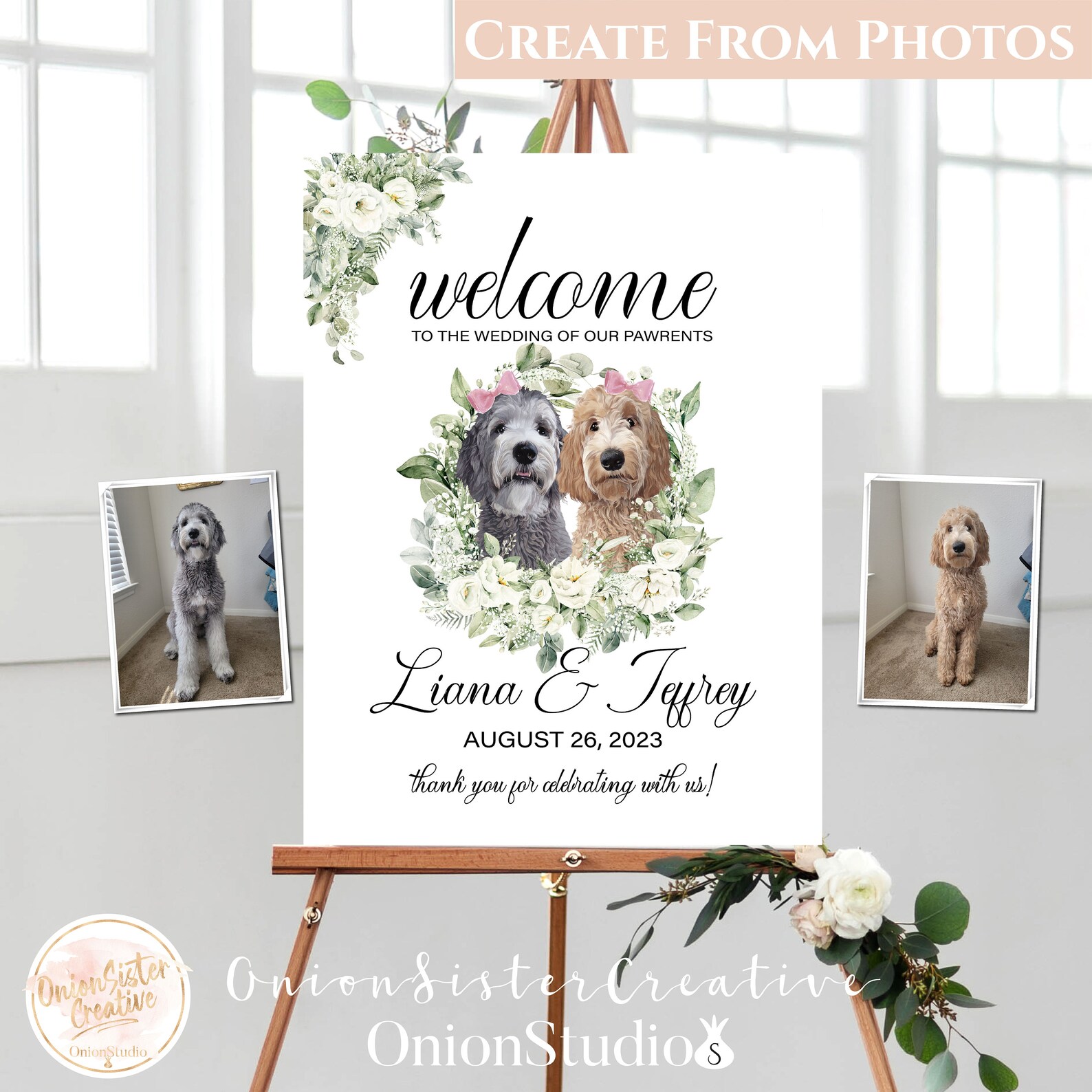 Custom Wedding Welcome Sign Pet, Welcome Wedding Sign Dogs, Boho ...
