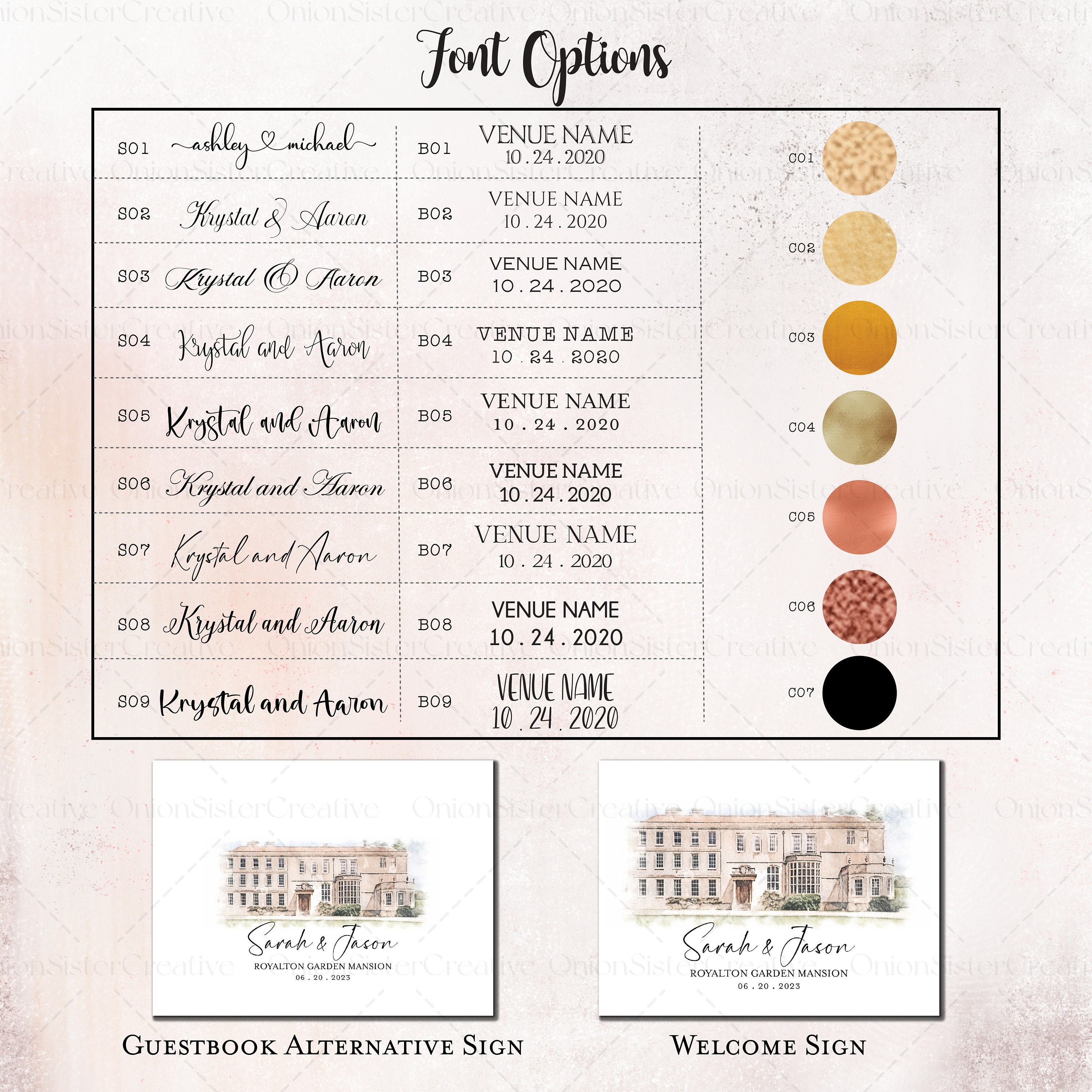 Wedding Venue Welcome Signs, Wedding Guest Book Alternative, Watercolor ...