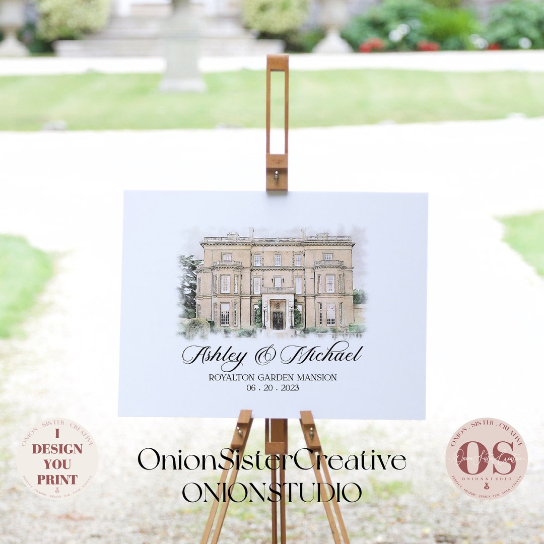 Wedding Venue Welcome Signs, Wedding Guest Book Alternative, Watercolor ...