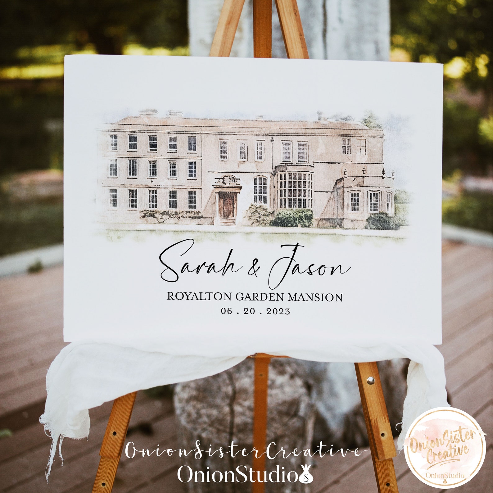 Wedding Venue Welcome Signs, Wedding Guest Book Alternative, Watercolor ...