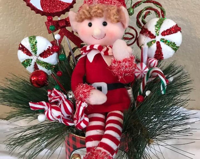 Elf Sitting on a Can Elf Christmas Holiday - Etsy