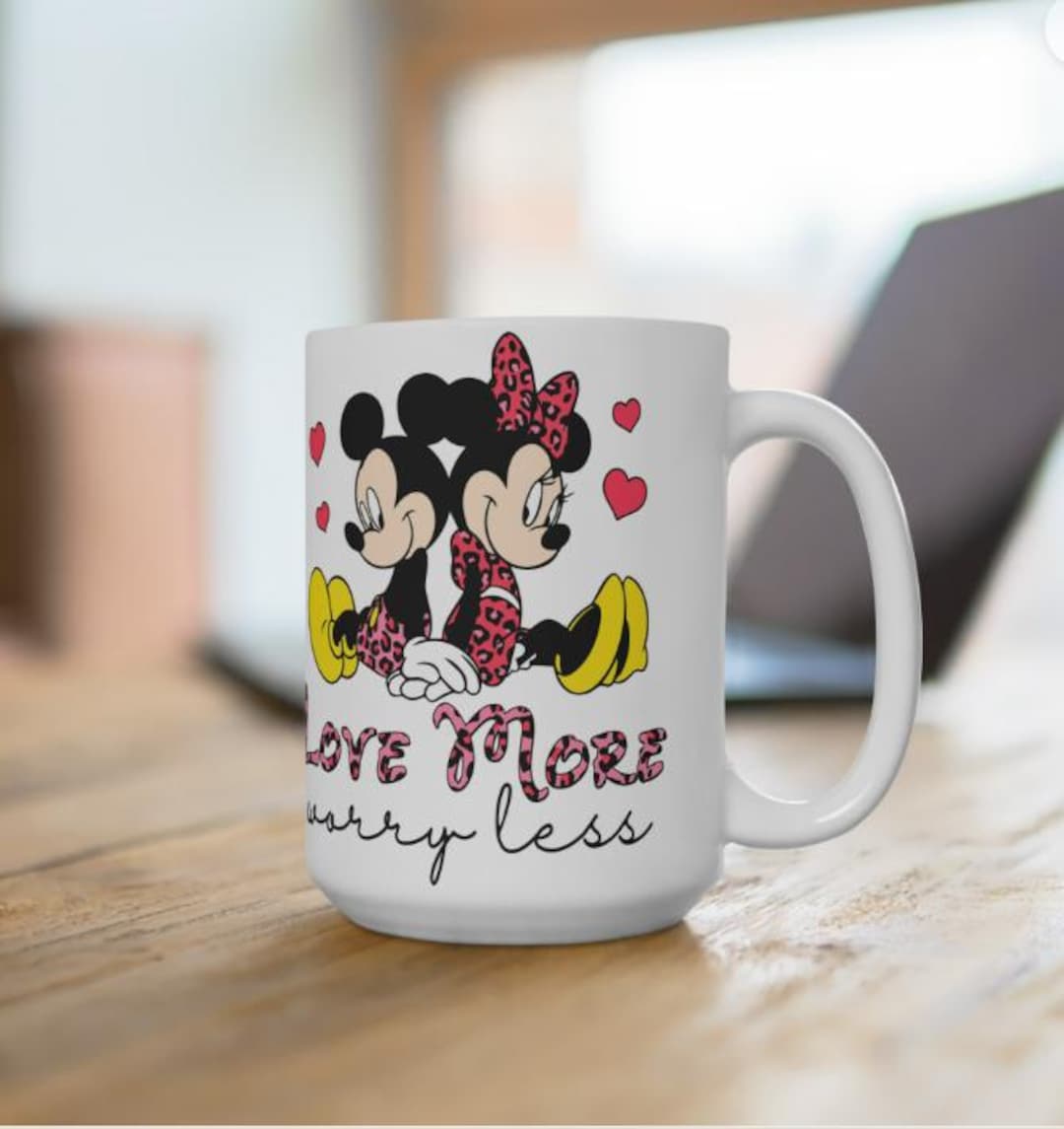 Love More Worry Less, Mickie and Minnie Mug, Mickey and Minnie ...