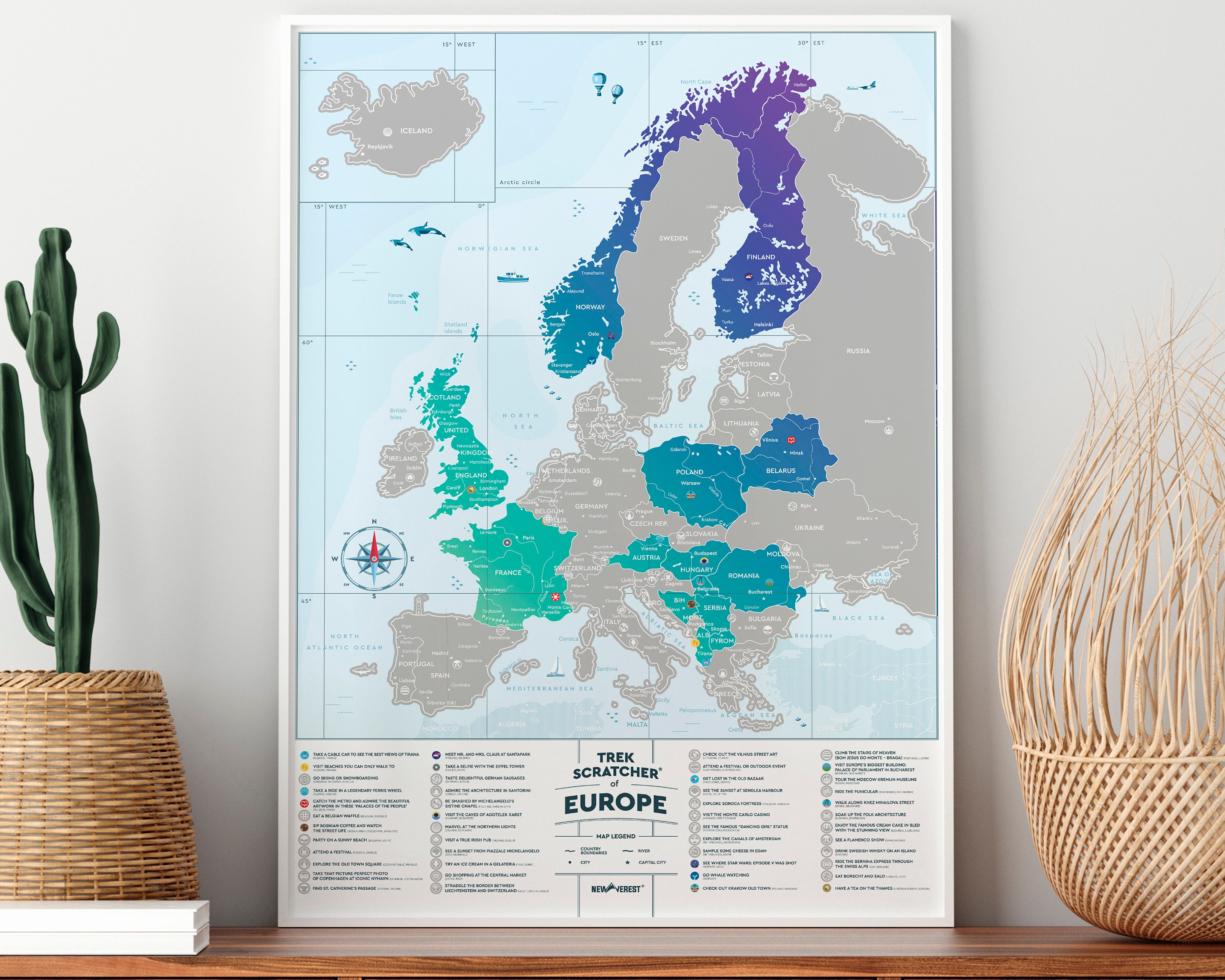 Map of Europe Scratch Off Detailed Europe Map Bucket List | Etsy