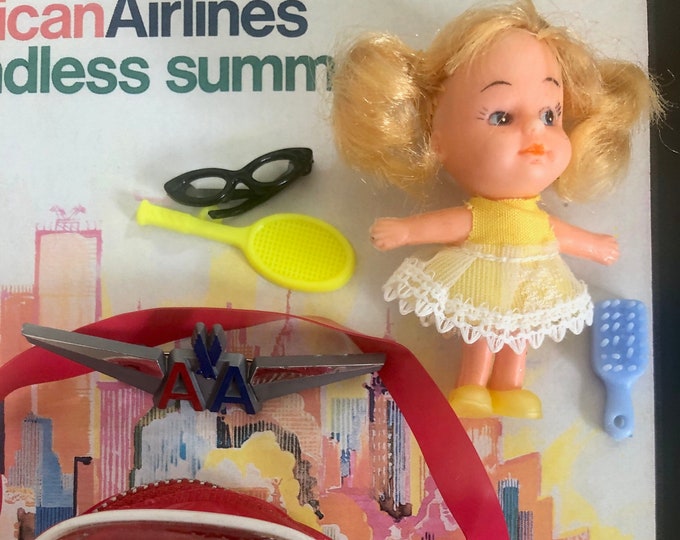 Vintage Kiddles Klone Airline Dolls in Purse/kiddle Clone American Airlines Doll/kiddle Airline ...