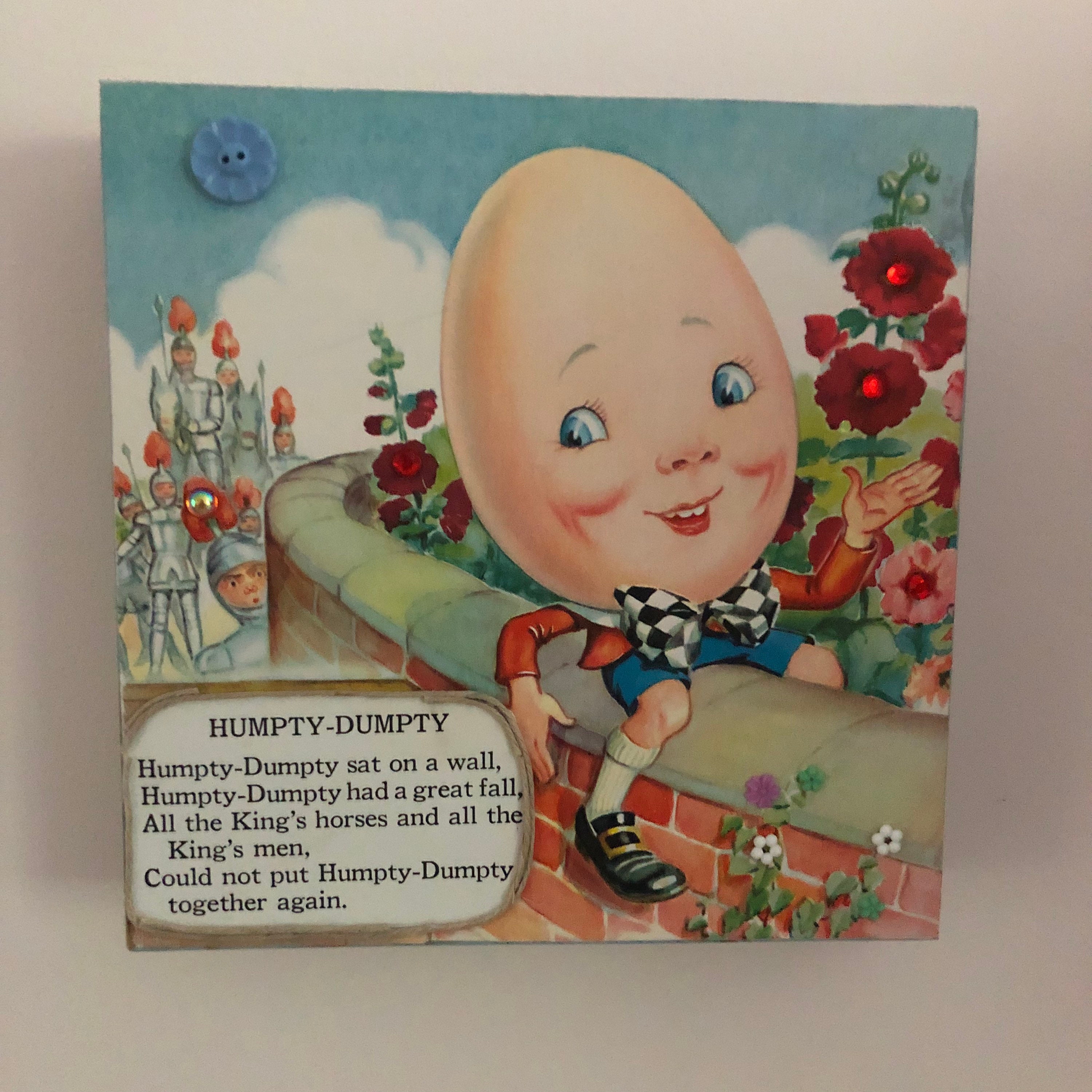 Vintage Humpty Dumpty Art/mid Century Nursery Rhyme - Etsy