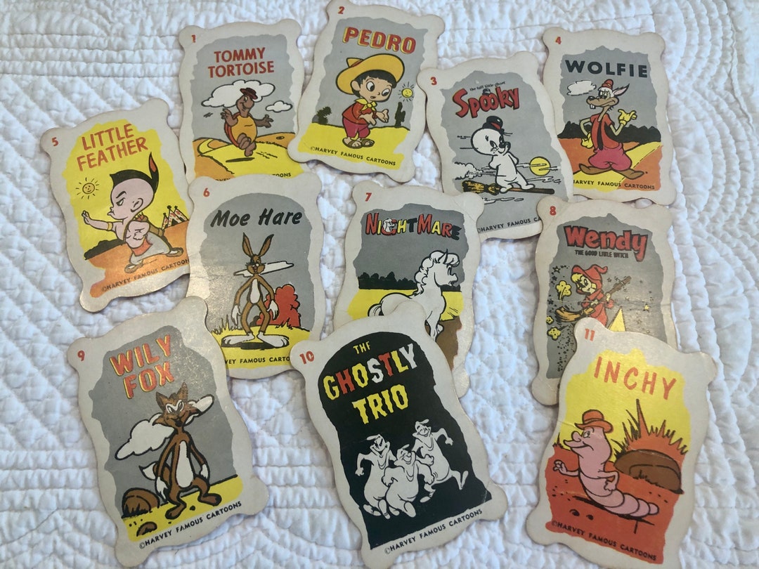 Vintage Harvey Famous Cartoons Playing Cards/11pc Vintage Cartoon Card ...