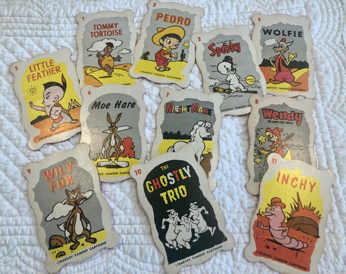 Vintage Harvey Famous Cartoons Playing Cards/11pc Vintage Cartoon Card ...