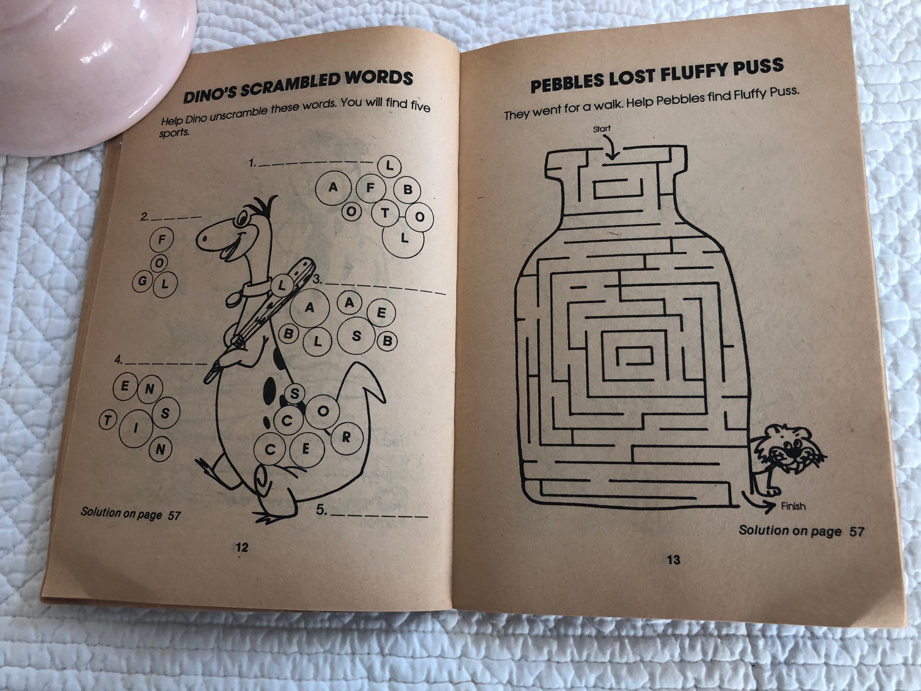The Flintstones Activity Book Flintstones Coloring Book Fred Etsy