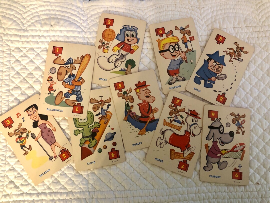 Vintage Bullwinkle Rocky Playing Cards 9pc/vintage Boris - Etsy