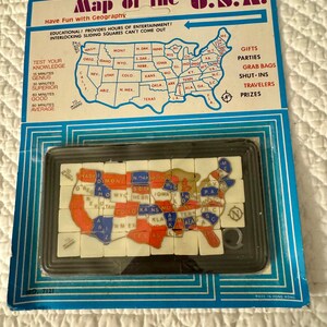 Vintage USA Map Sliding Tile Puzzle/map of US Tile Puzzle/roalex Style ...