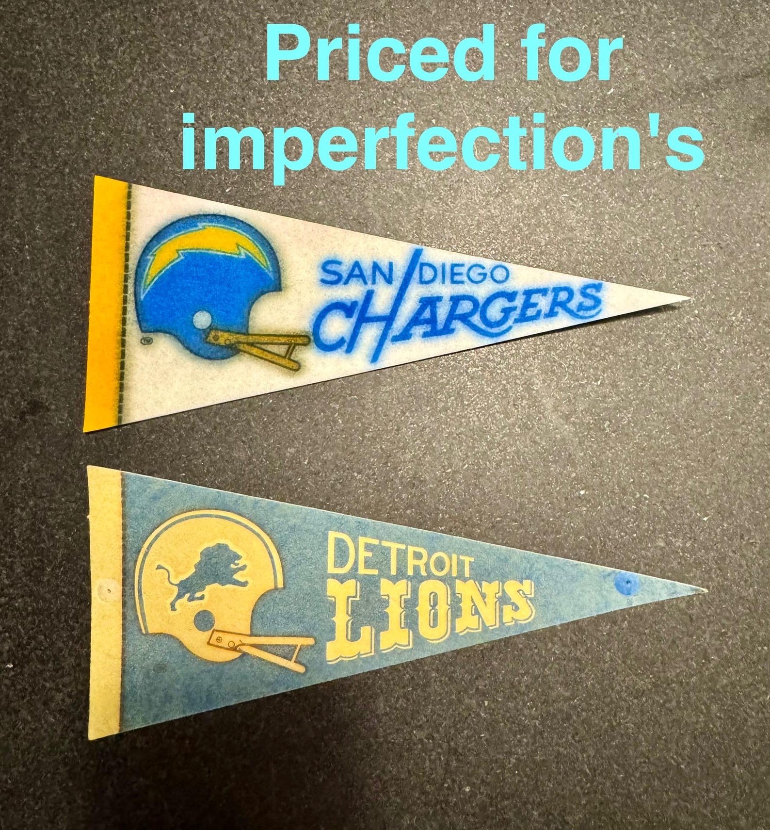 Vintage NFL Team Mini Pennants/mid Century Football Team Pennants/1970s ...