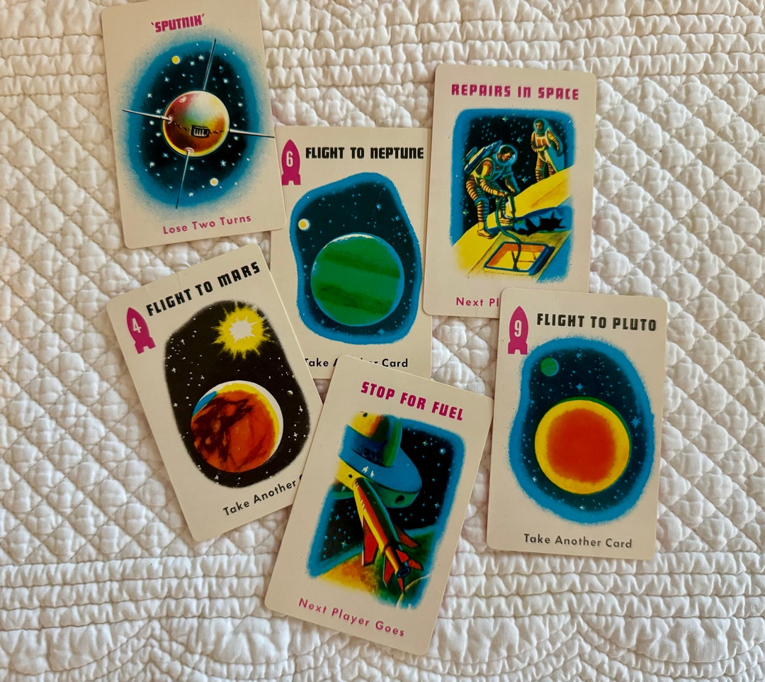 Vintage Atomic Era Space Childrens Playing Cards 6pc/vintage Outer ...