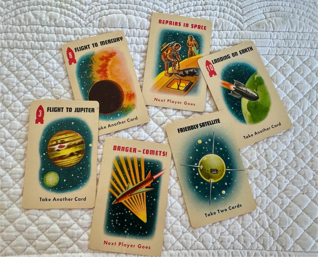 Vintage Atomic Era Space Childrens Playing Cards 6pc/vintage - Etsy