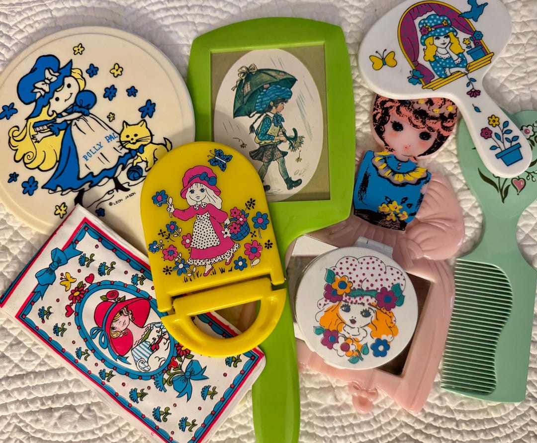 Vintage Groovy Girls Hand Mirror/vintage 1970s Hand Mirror/mid Century ...