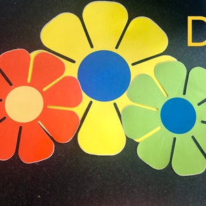 Vintage Flower Power Flower Stickers/groovy 1970s Flowers/vintage ...